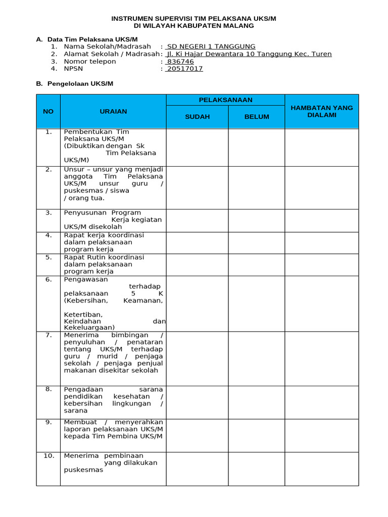 INSTRUMEN MONEV 2024 Revisi | PDF | Karier & Perkembangan | Kesehatan Holistik