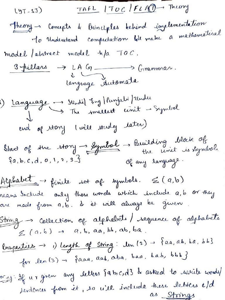 FLAT-Unit-1 Notes | PDF