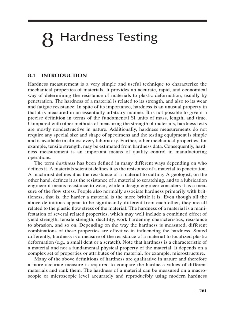 Hardness Study Material | PDF | Hardness | Strength Of Materials