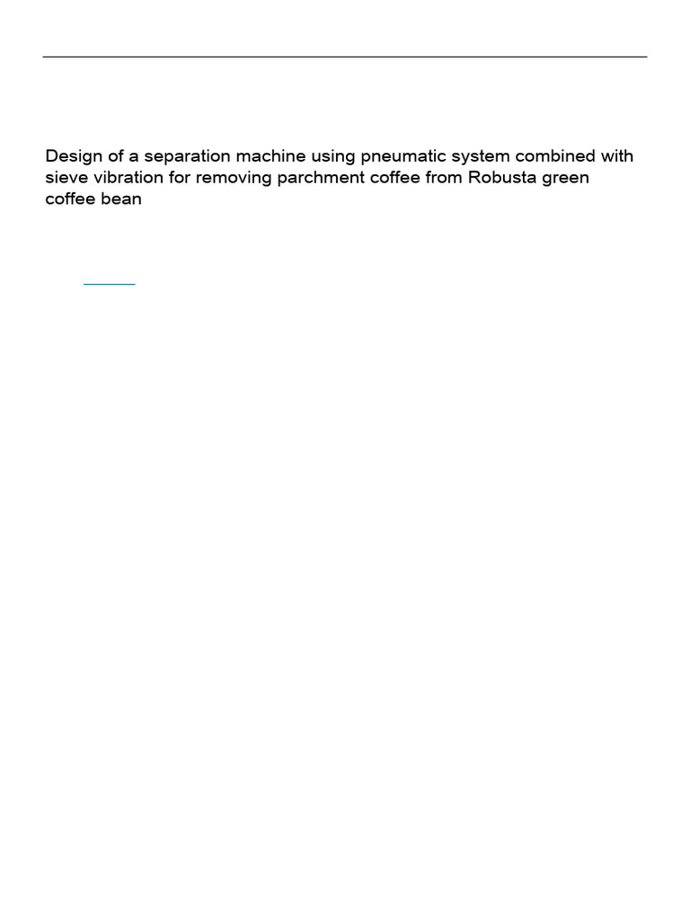Design of A Separation Machine Using Pneumatic Sys | PDF | Coffee