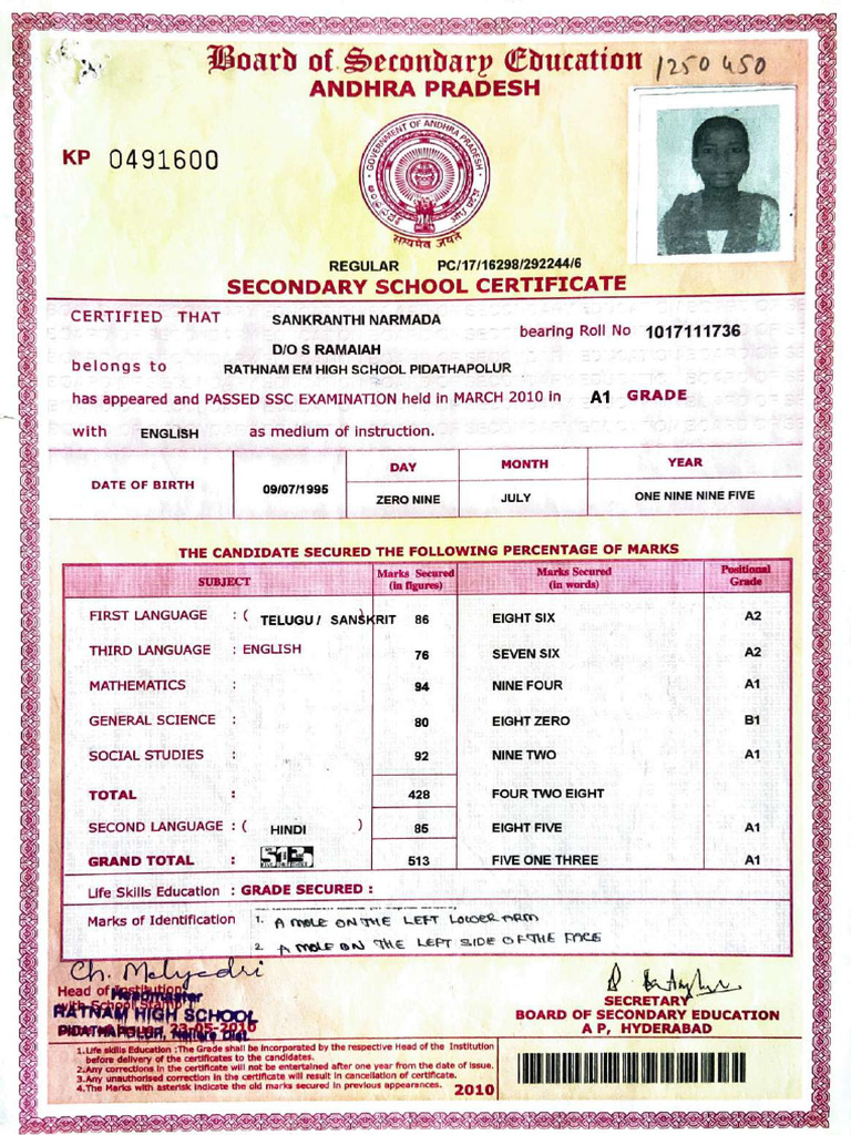 Narmada Aakka 10 TH Marks List - Compressed | PDF