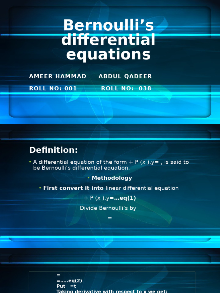 Bernoulli's Differential | PDF