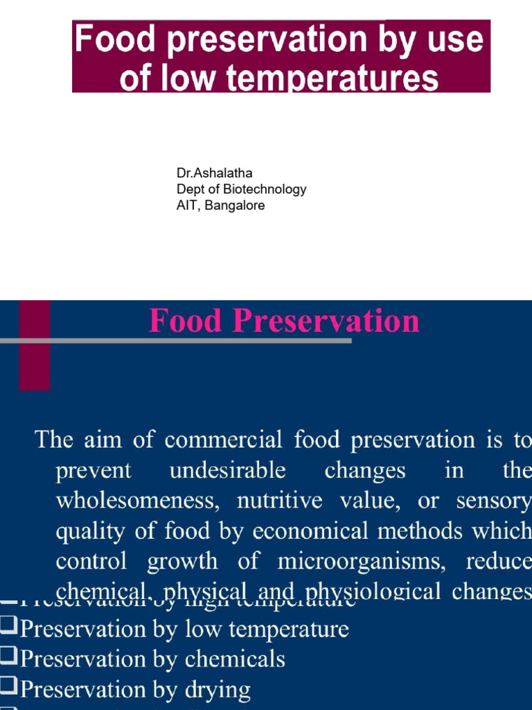 Module 4 - Low Temperature Preservation | PDF
