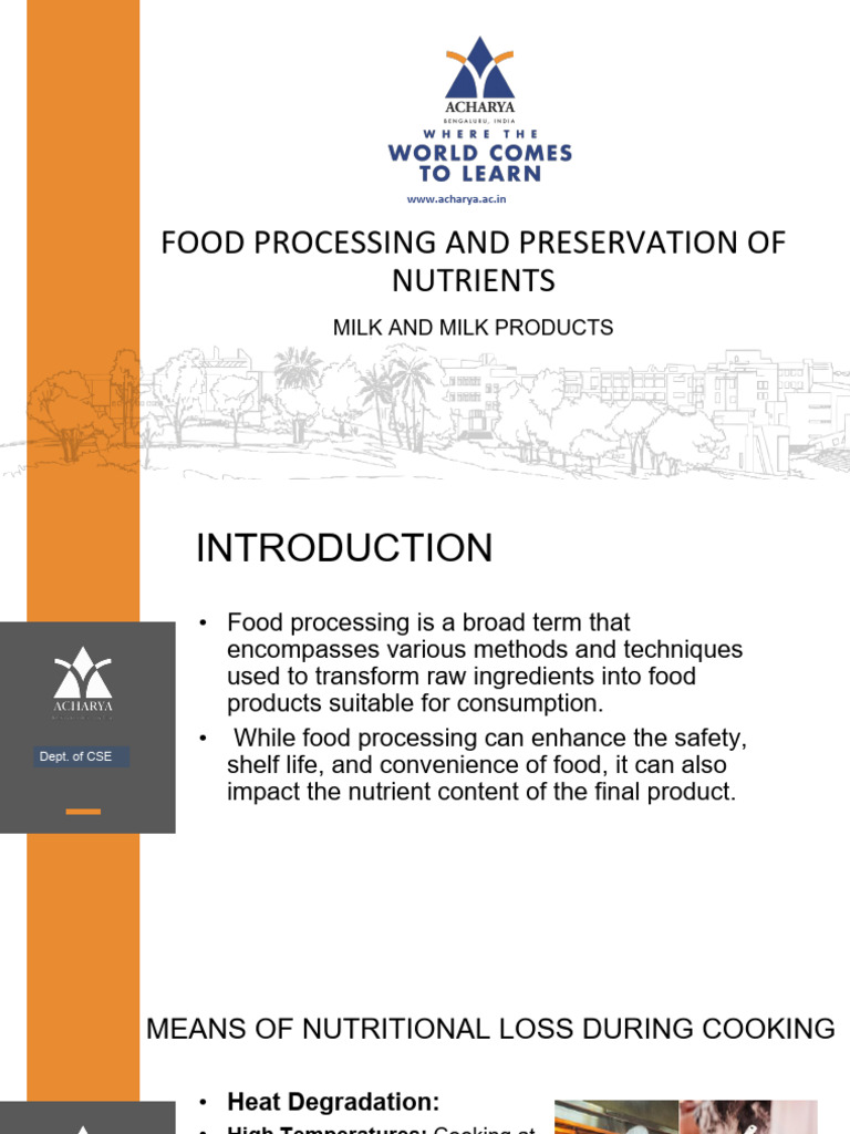 Nutritional Preservation in Milk Processing | PDF | Milk | Fat