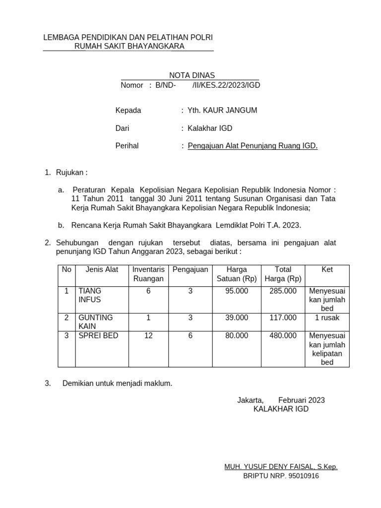 Nodin Pengajuan 2023 | PDF