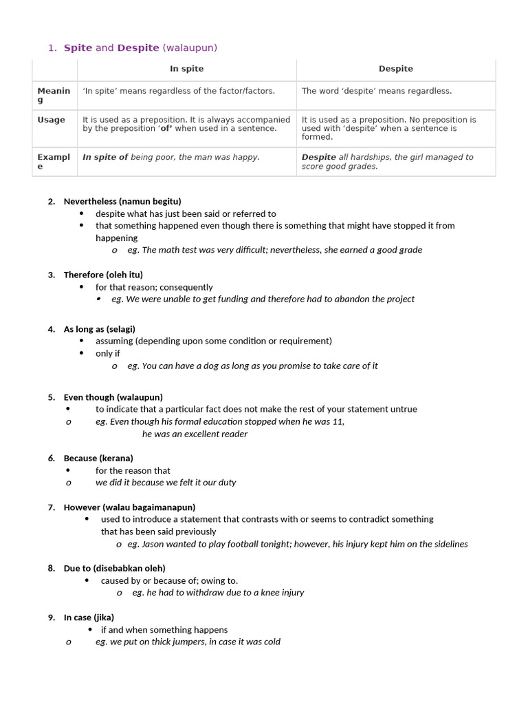 Connectives and Linking Words | PDF