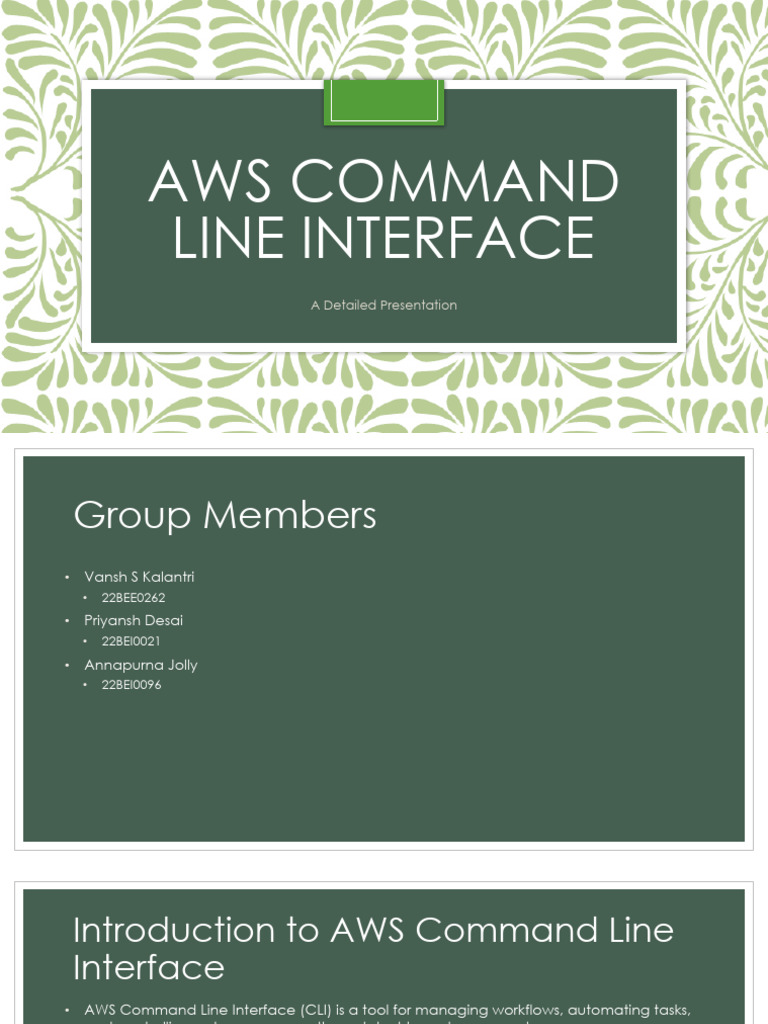 AWS CLI Presentation | PDF | Command Line Interface | Cloud Computing
