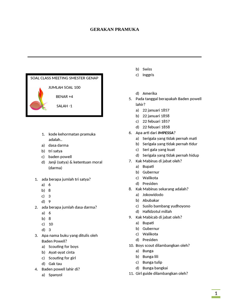 Classmeeting Pramuka | PDF