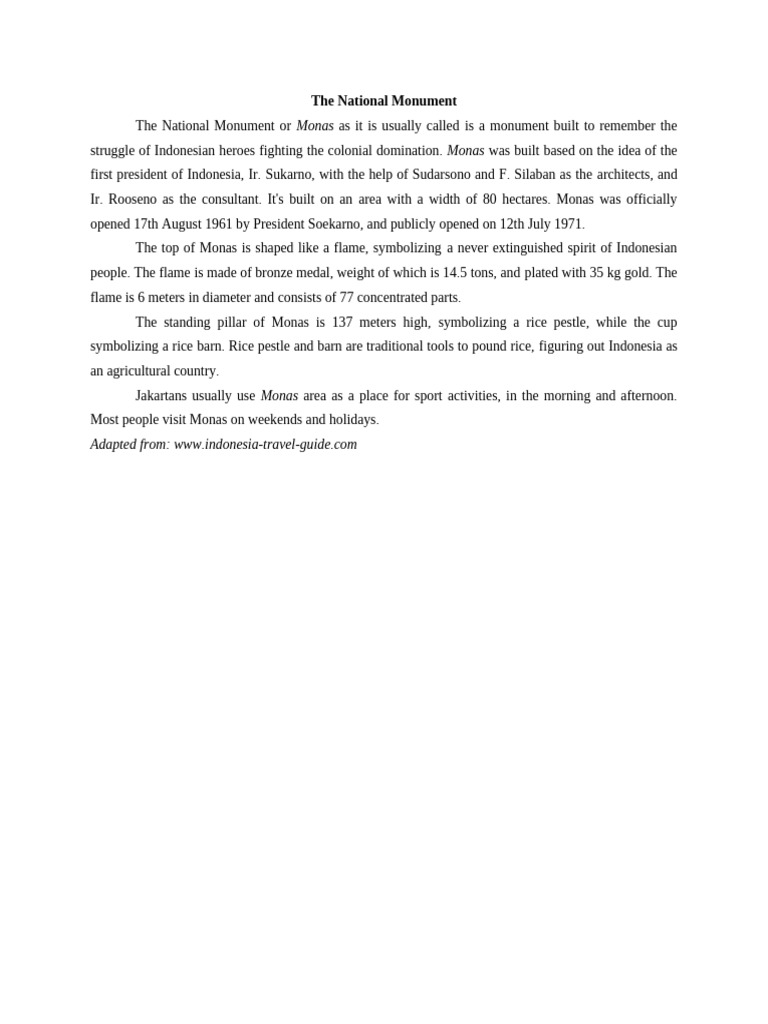 The National Monument | PDF | Travel