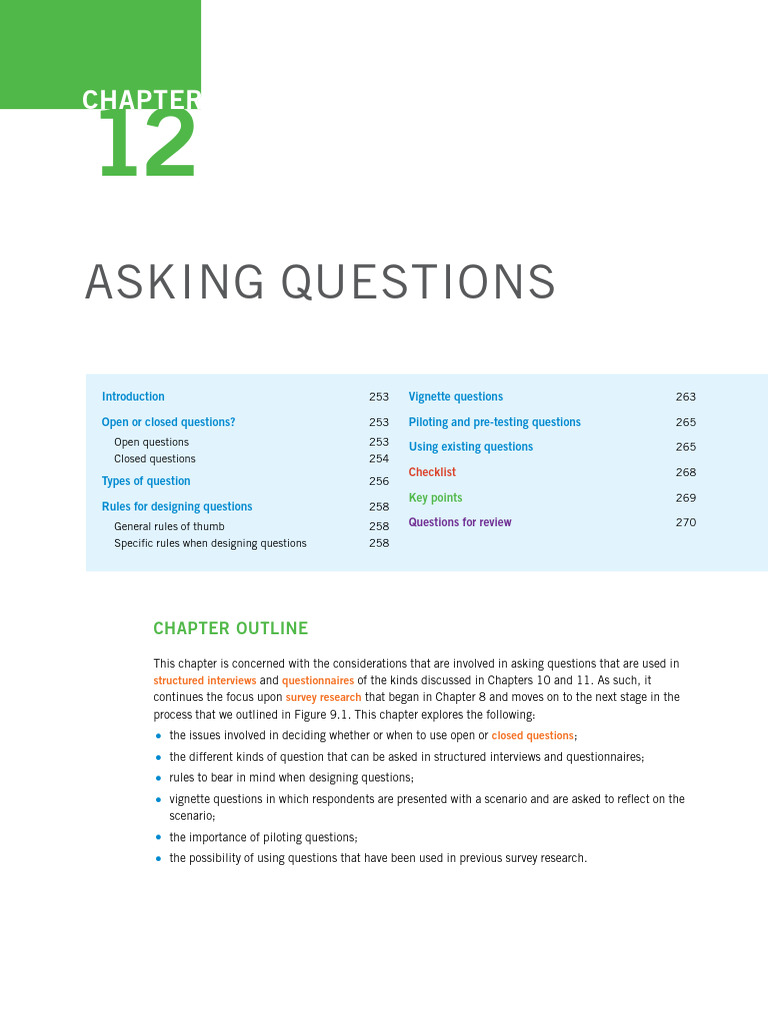 Chapter10-Asking Question | PDF | Survey Methodology | Questionnaire