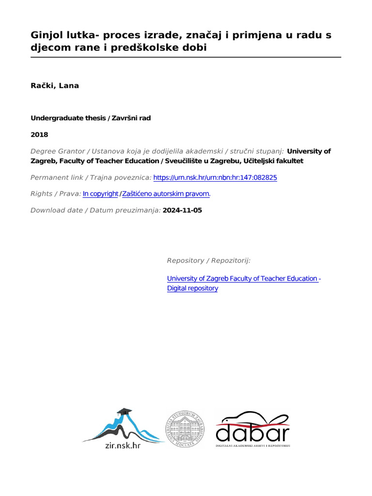 Racki Lana Ufzg 2018 Zavrs Sveuc | PDF