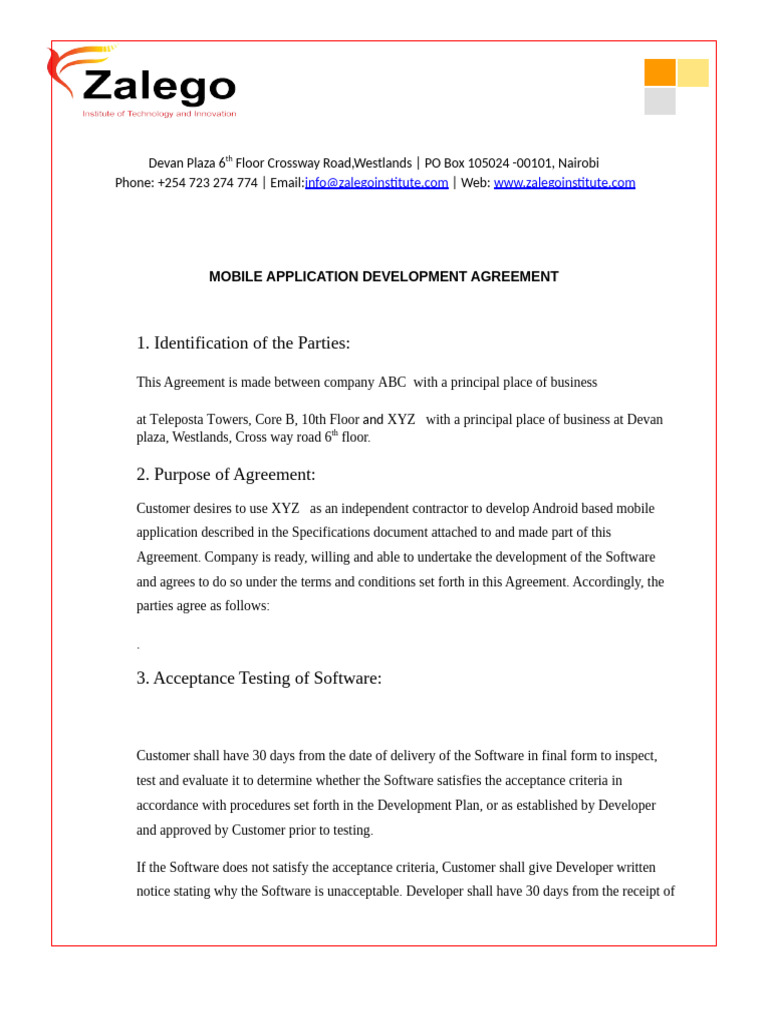 Software Development Agreement Contract | PDF | Patent | Copyright