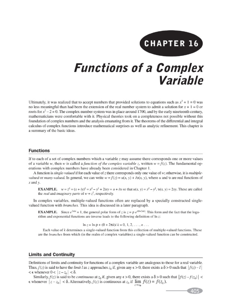 Function of Complex | PDF