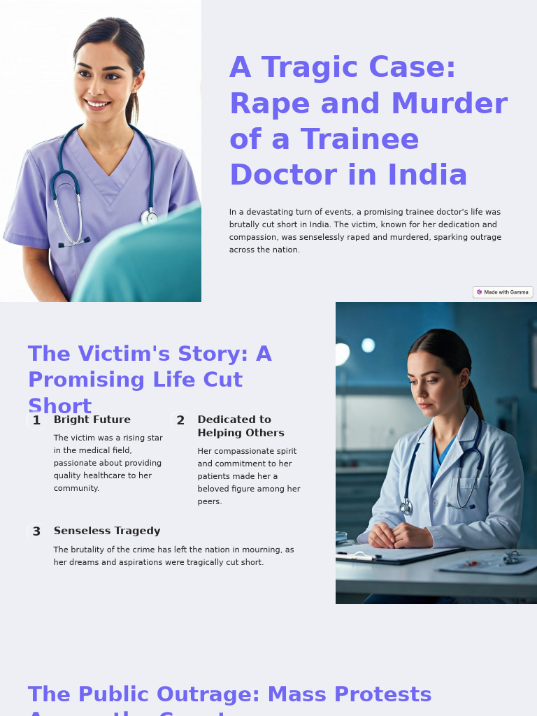 A Tragic Case Rape and Murder of A Trainee Doctor in India | PDF | Rape ...