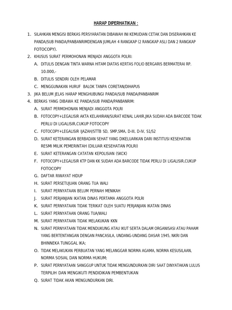 Berkas Pendaftaran Bakomsus 2025 1 | PDF