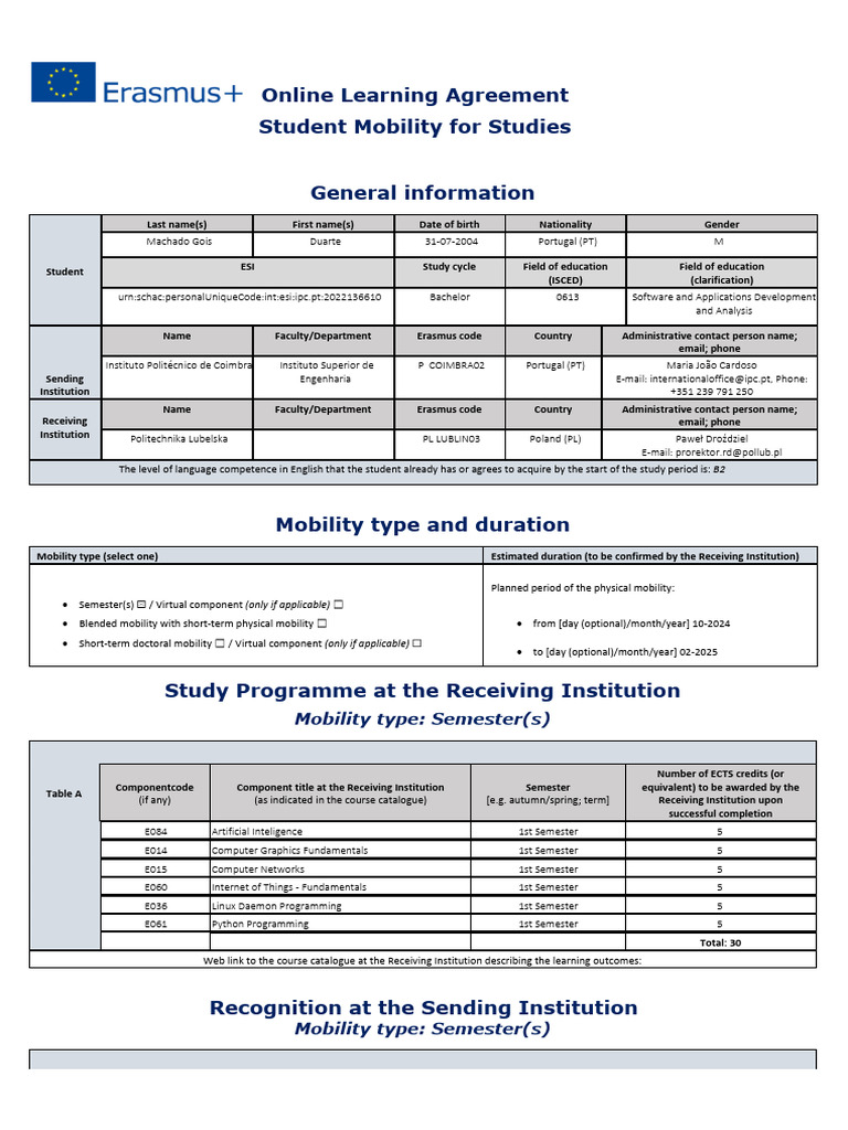 Erasmus Student Mobility Guide | PDF | Academic Degree | Educational Technology