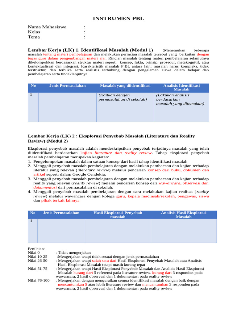 PBL - LK 2 Eksplorasi Penyebab Masalah (Literatur Dan Reality Review) | PDF | Karier & Perkembangan
