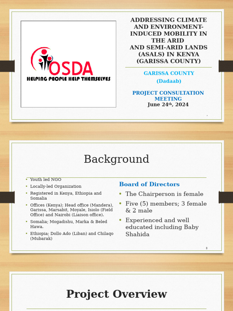 Garissa PRM Project Meeting Presentation - OSDA | PDF | Natural Environment | Nature
