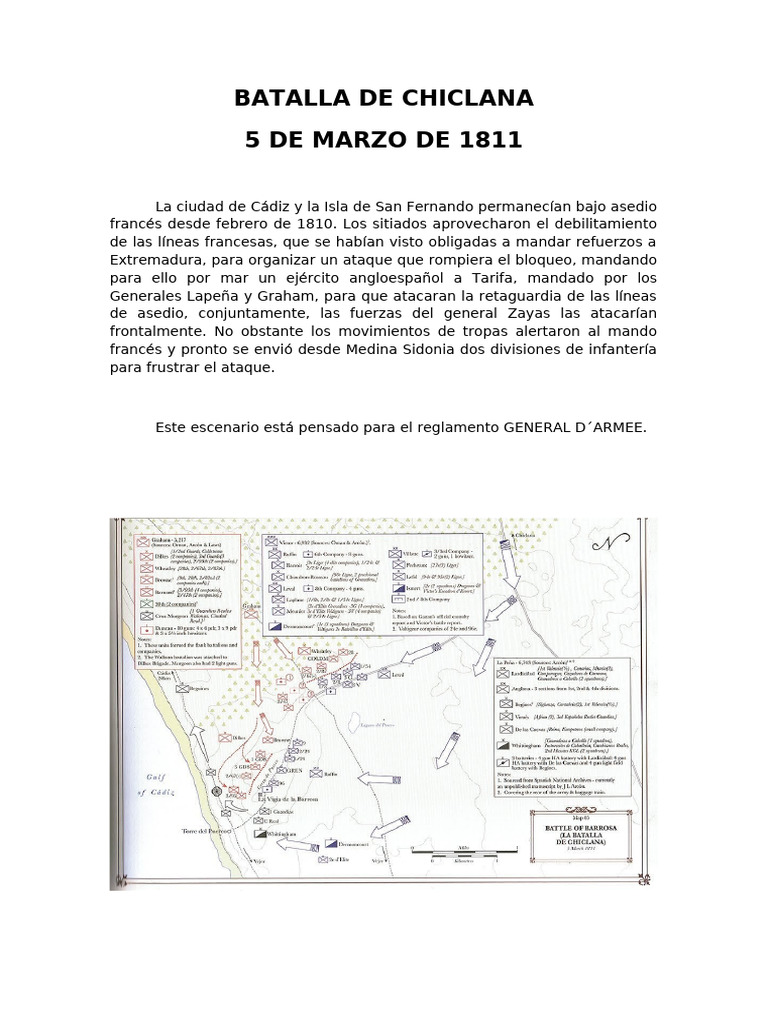 Batalla de Chiclana 1811 | PDF | Conflictos | Organización militar