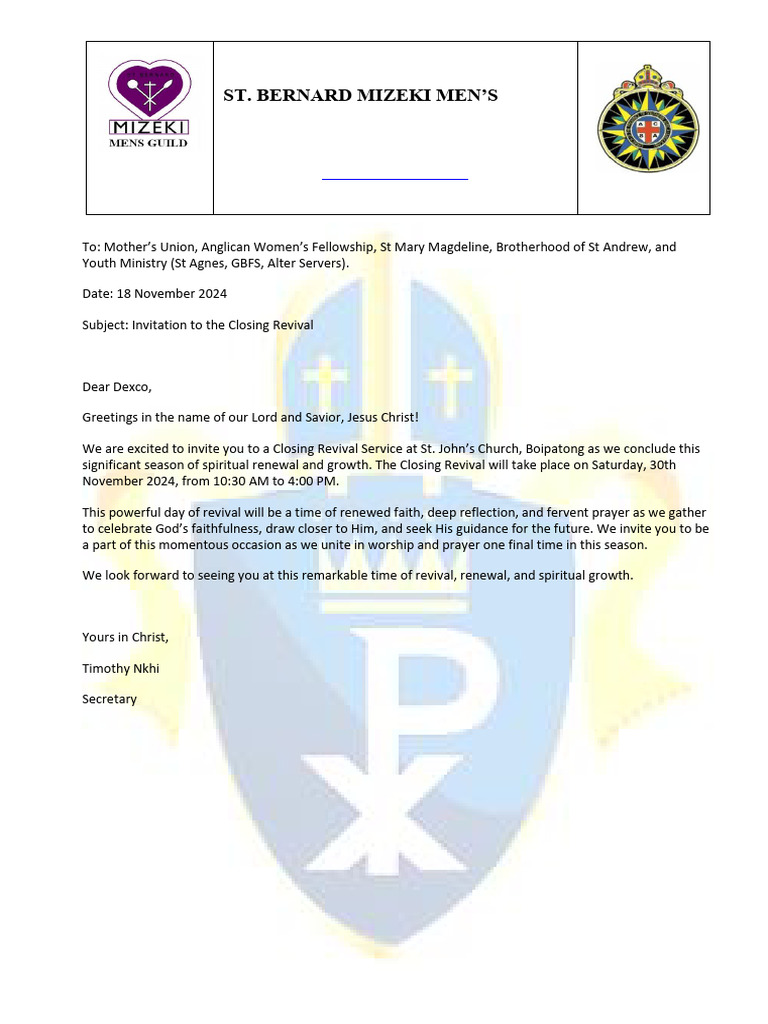 Closing Revival Invitation | PDF