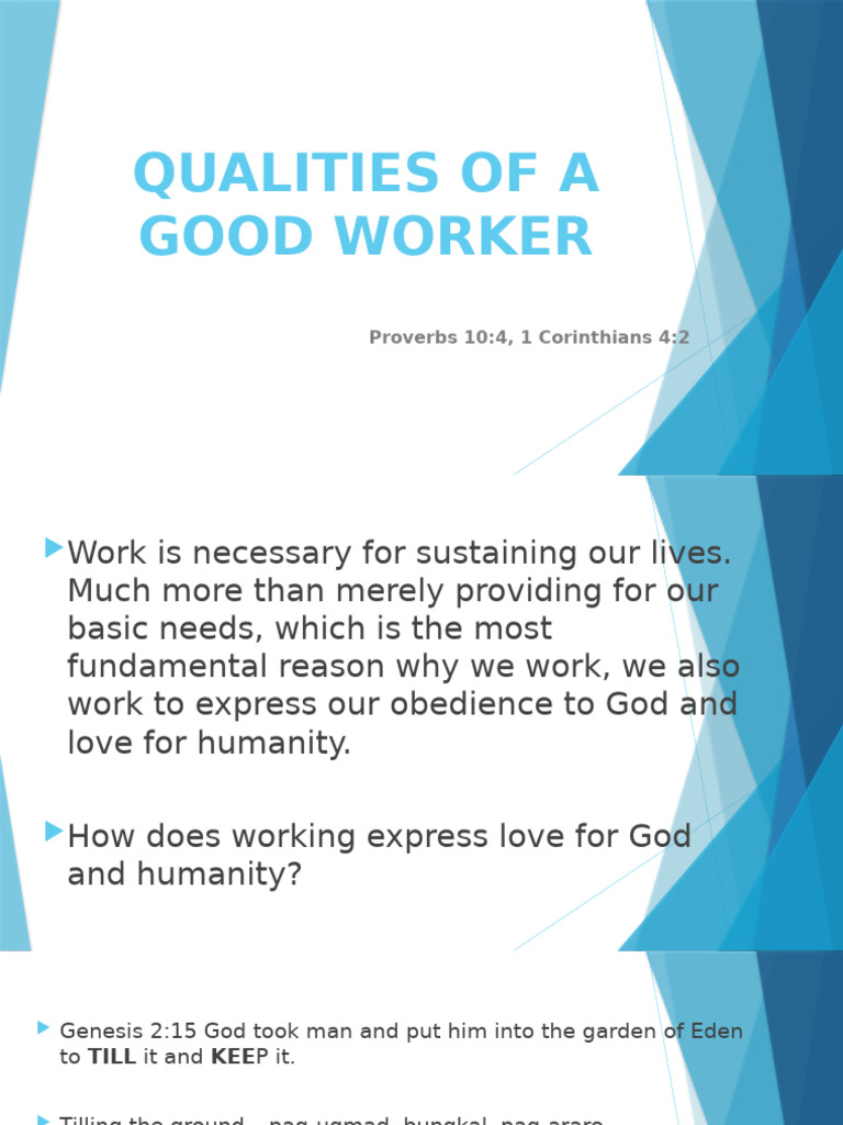 Essential Qualities of a Good Worker | PDF | Career & Growth