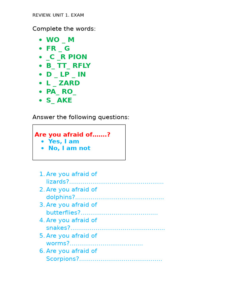 Reviewii - Unit 1 | PDF | Language Arts & Discipline