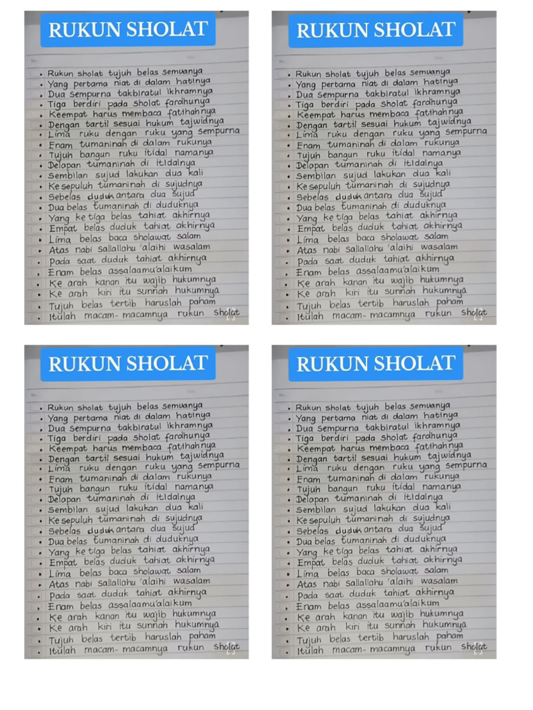 Rukun Sholat | PDF
