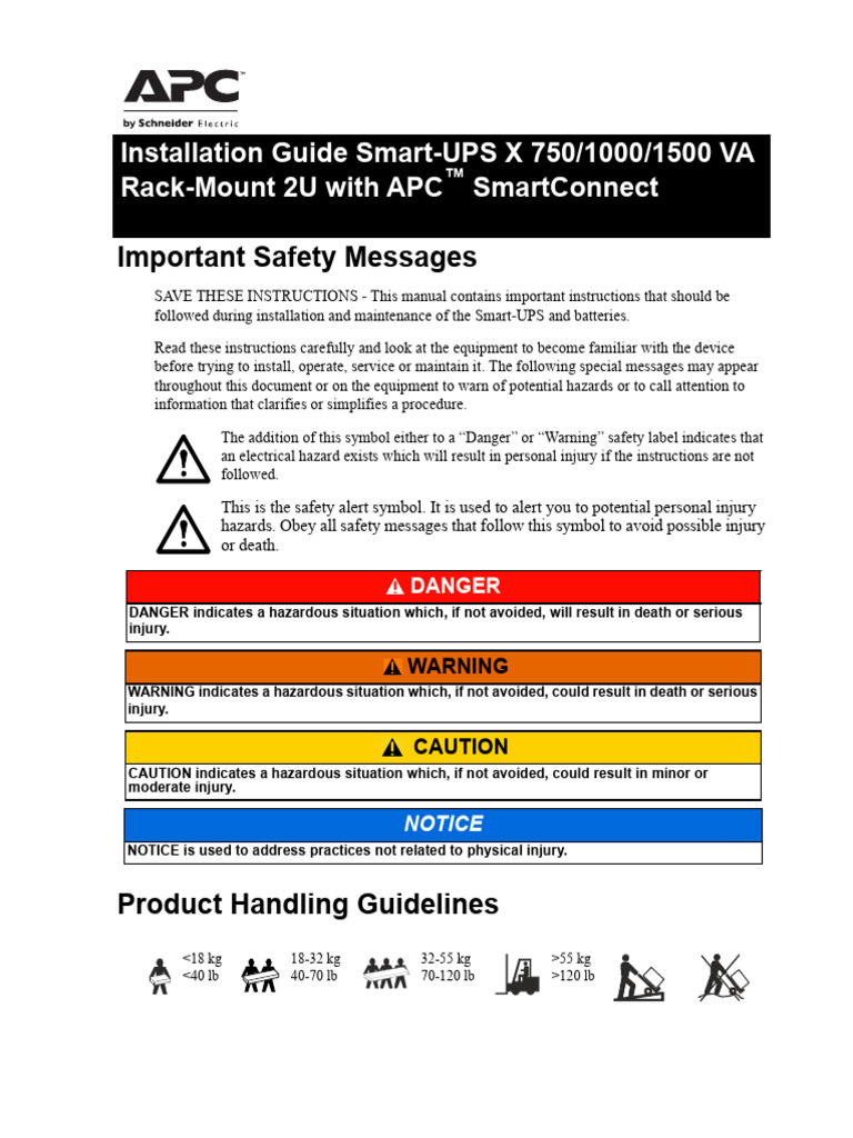 Apc Smt3000rm2unc Instruction Installation Manual | PDF | Electricity ...