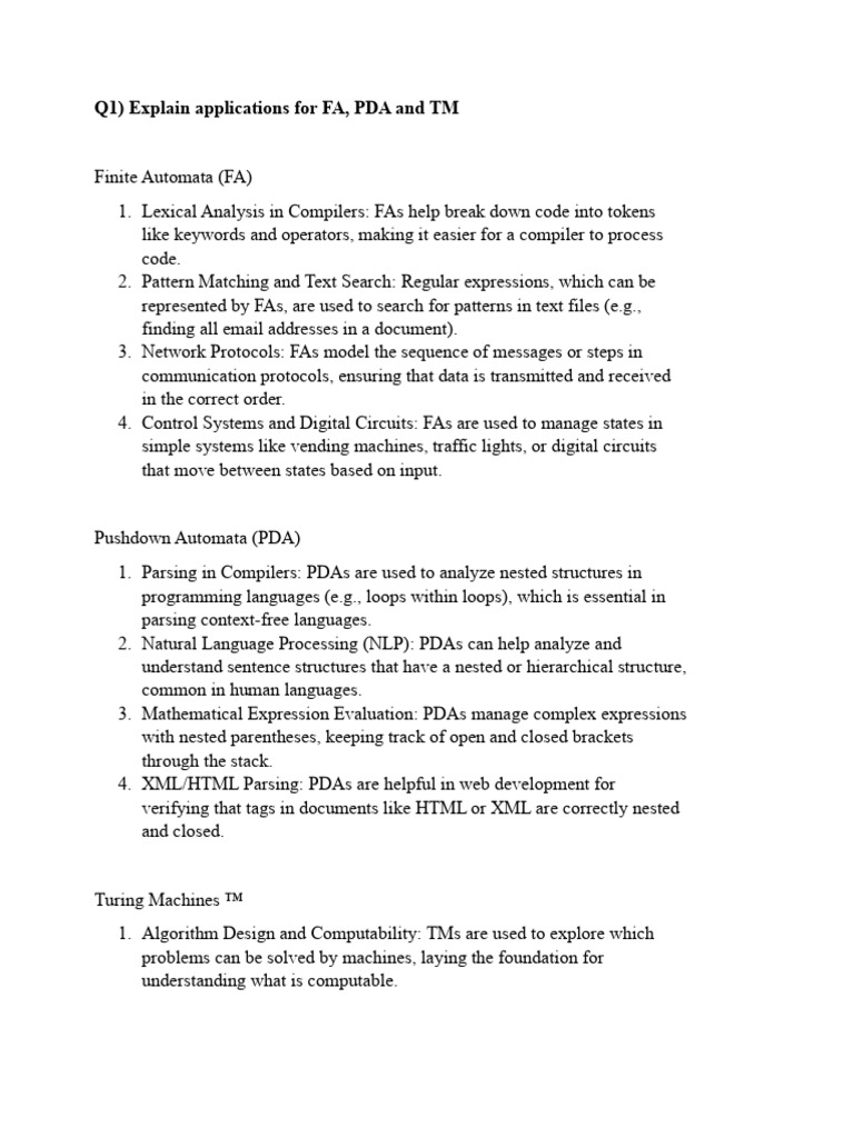 TCS Theory Questions | PDF | Automata Theory | Mathematical Logic TCS Theory Questions | PDF | Automata Theory | Mathematical Logic