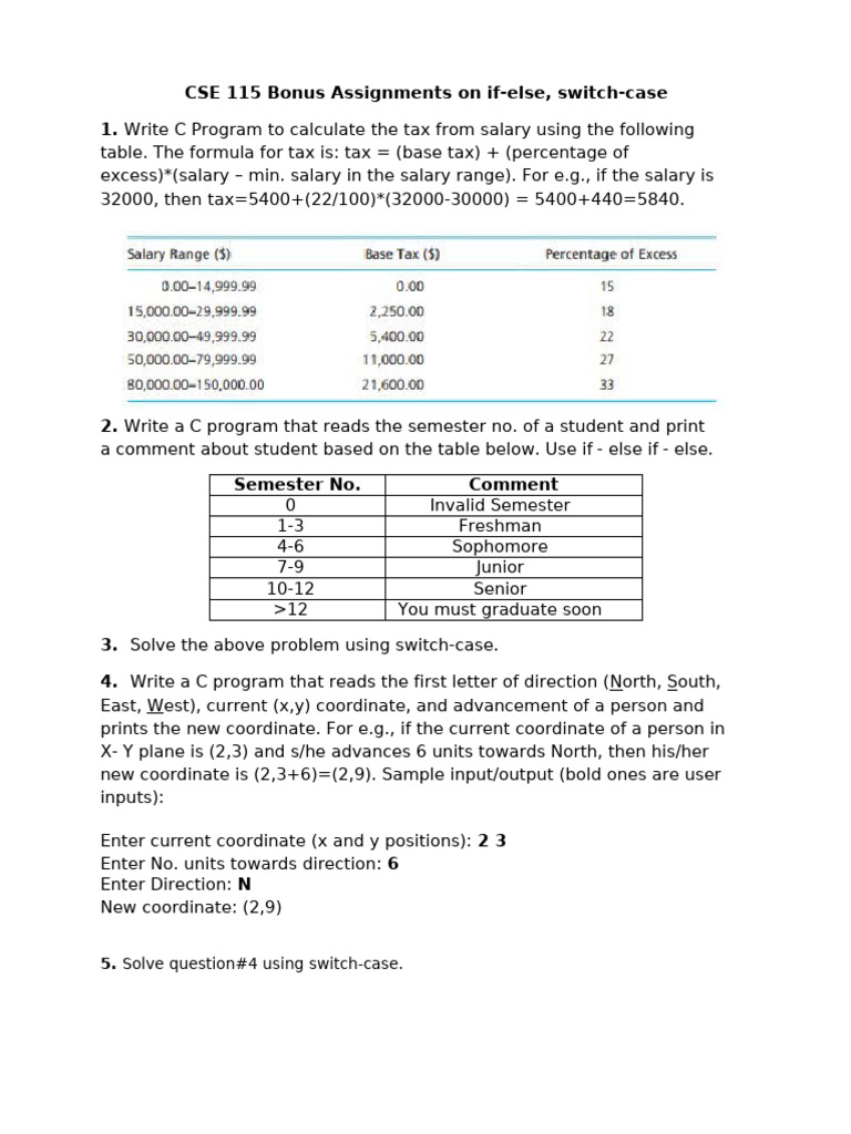 Cse115 Lab Manual 5 If Else Part2addendum | PDF | Finance & Money Management | Computers