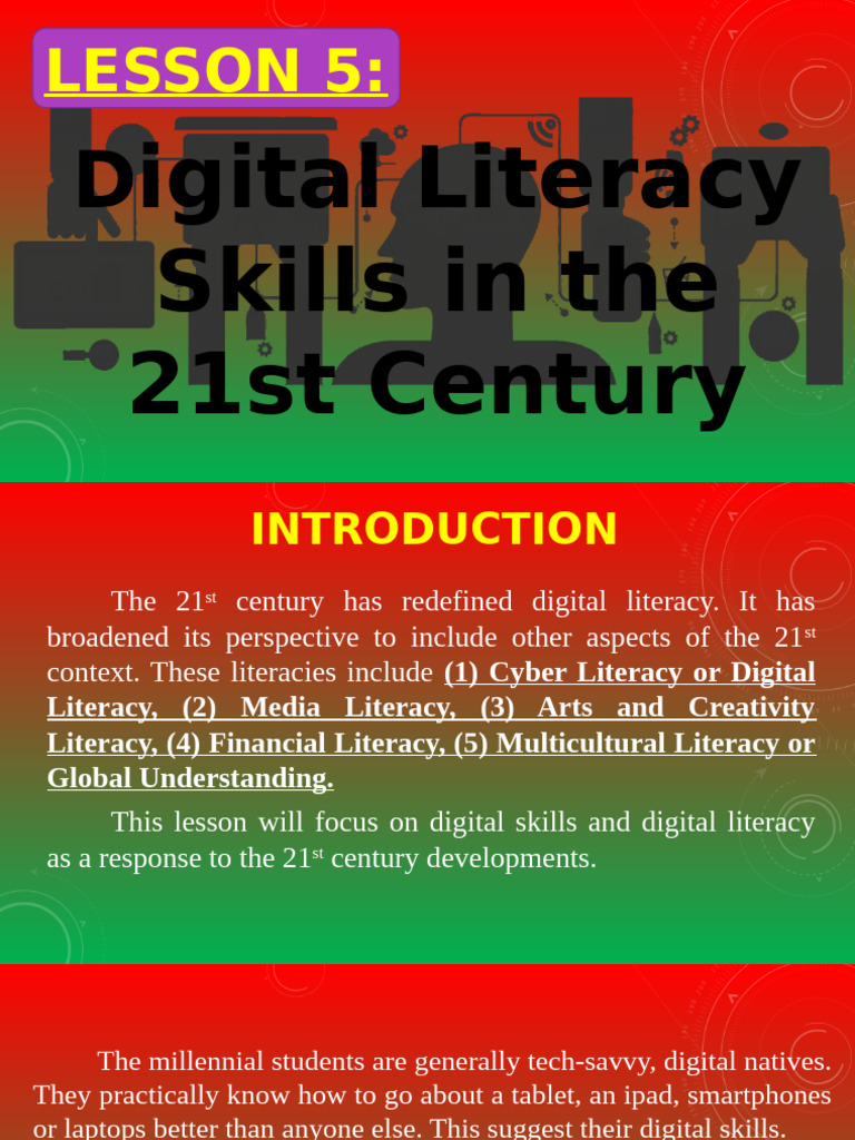 21st Century Digital Literacy Skills | PDF | Literacy | Information ...