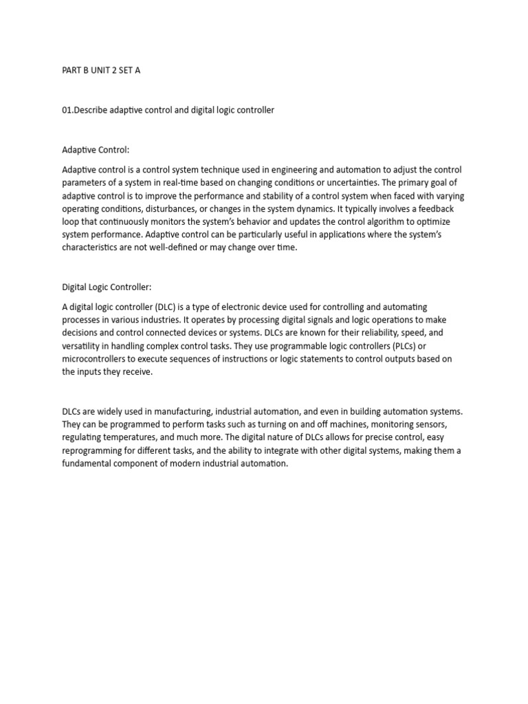 Mechatronics Unit 2 Set A | PDF | System | Automation Mechatronics Unit 2 Set A | PDF | System | Automation