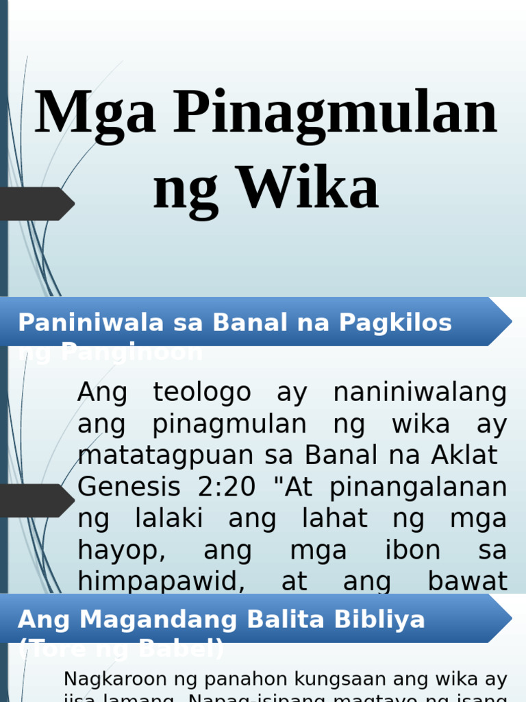 Mga Pinagmulan NG Wika | PDF