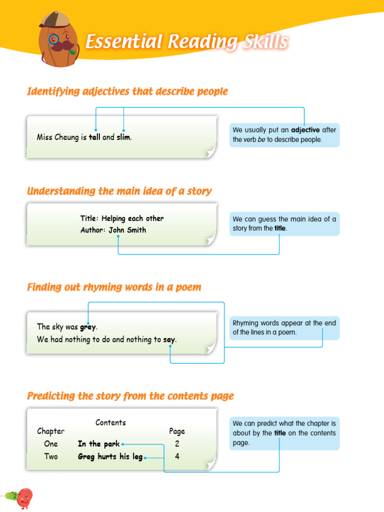 Essential Reading Skills: Identifying Adjectives That Describe People | PDF