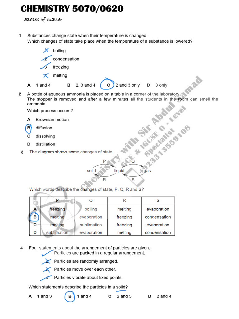 States of Matter and Changes of State | PDF | Gases | Ammonia