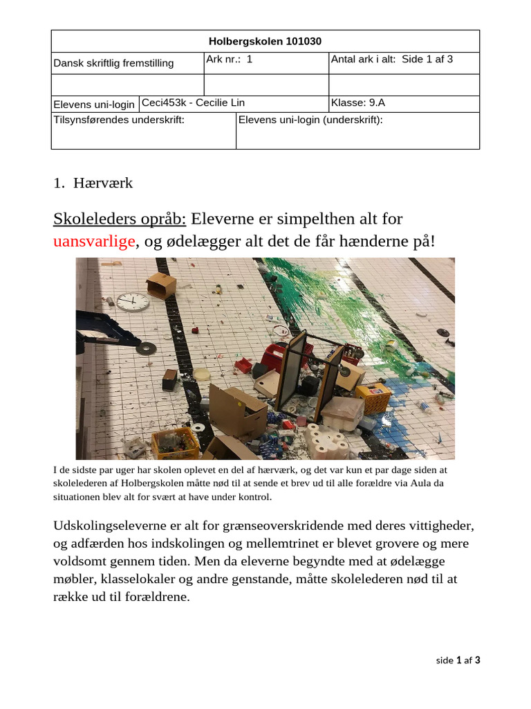 Skabelon Dansk 2024 | PDF