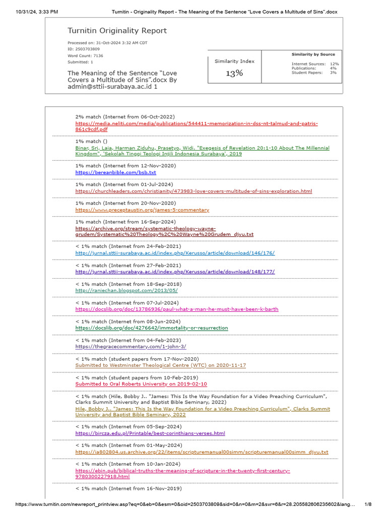Turnitin - Originality Report - The Meaning of the Sentence “Love ...