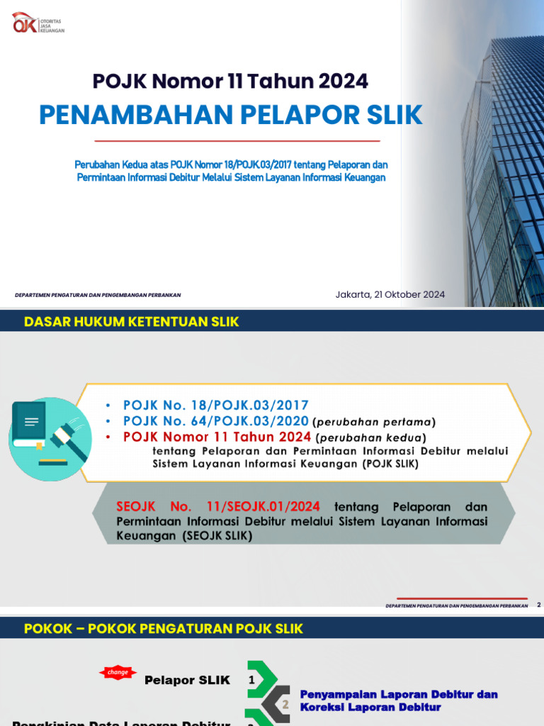 Perubahan POJK SLIK 2024 | PDF | Pengelolaan Keuangan & Uang