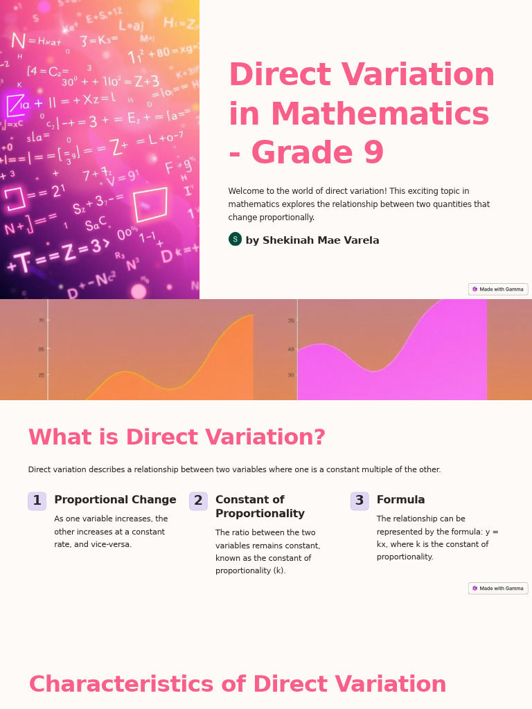 Understanding Direct Variation in Math | PDF | Variable (Mathematics ...