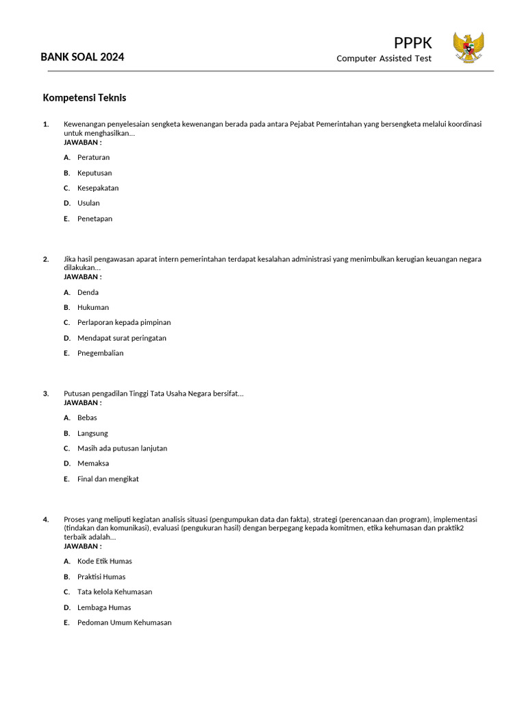 BS3 Pengadministrasi Perkantoran - No Jawaban | PDF