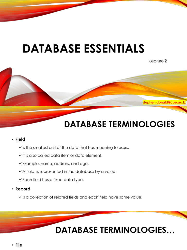 Lecture 2 | PDF | Databases | Table (Database) Lecture 2 | PDF | Databases | Table (Database)