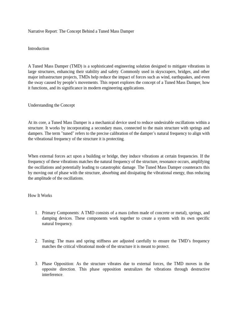 Example of Seismic Control Tuned Mass Damper | PDF | Mechanics ...