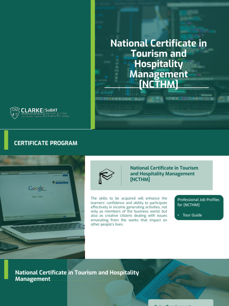 Ciu NCTHM Program | PDF | Tourism | Vocational Education