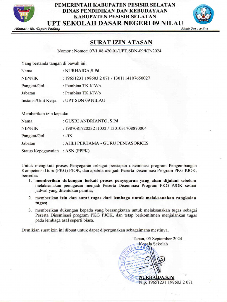 Surat Izin Atasan | PDF