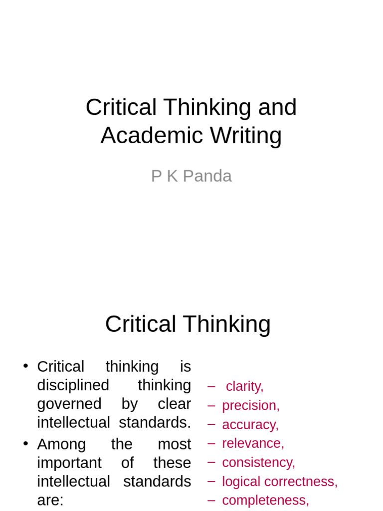 Lect-10 Critical Thinking and Academic Writing | PDF | Critical Thinking | Thought