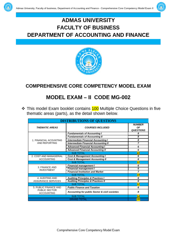 Meg AcFn Standardized Final Model Exit Exam I | PDF | Interest | Fair Value
