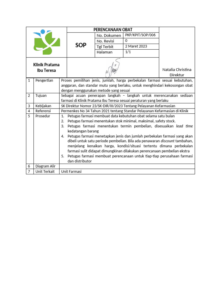SOP Perencanaan | PDF