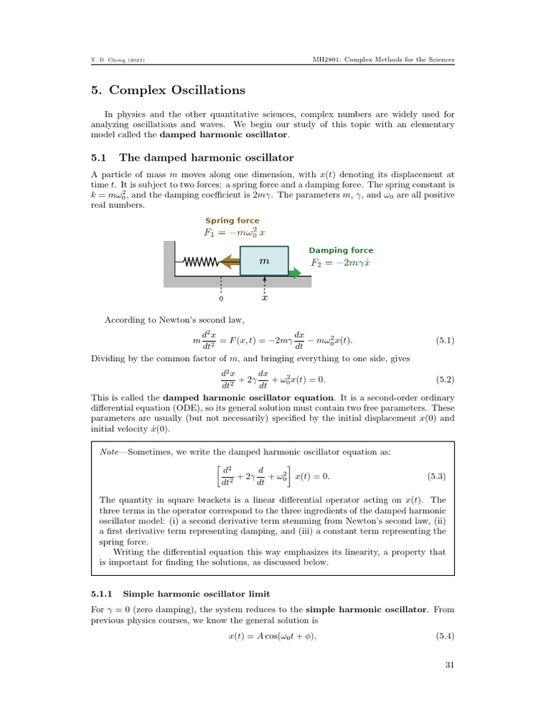 05 Complex Oscillations | PDF | Damping | Oscillation