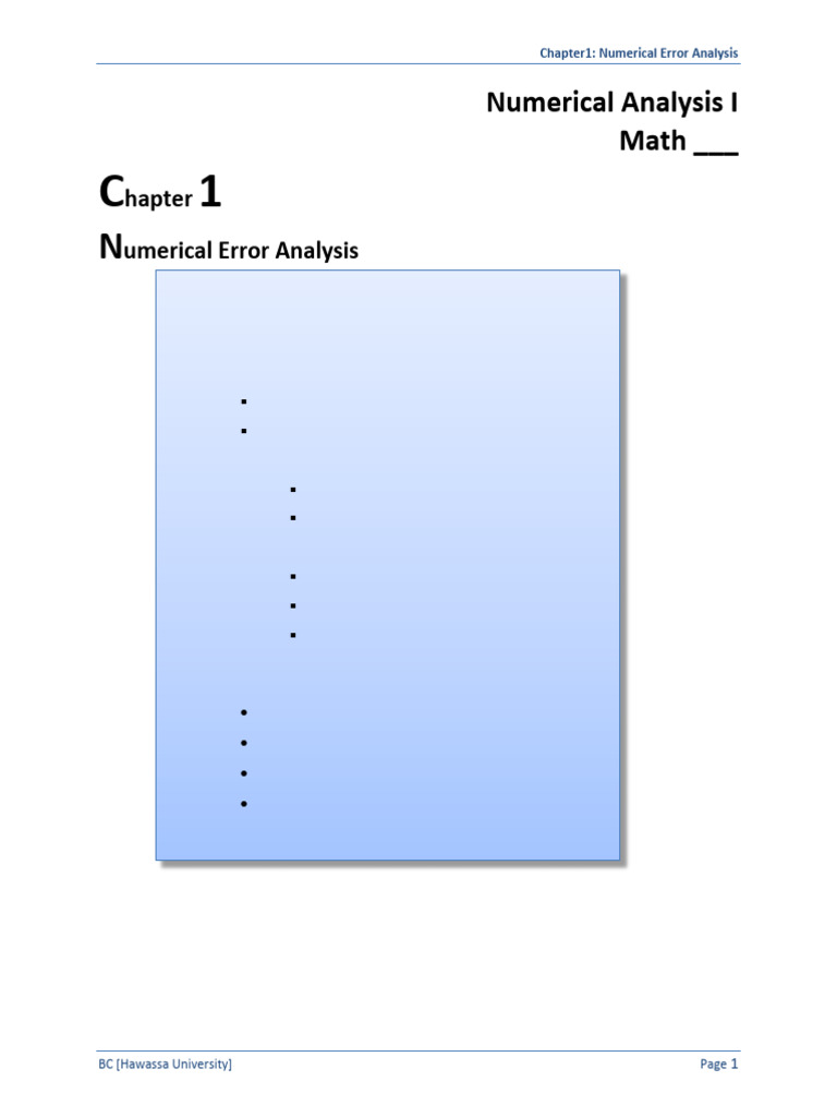 Num Chap 1 Edited | PDF | Numerical Analysis | Numbers