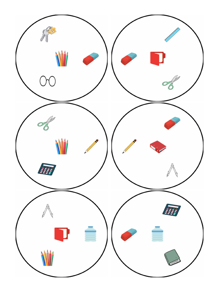 Dobble Material Escolar Nivel 1 | PDF